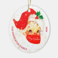 Christmas Santa Covid-19 Mask Merry Fun Greeting Ceramic Ornament | Zazzle