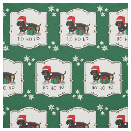 ho black santa fabric | Zazzle