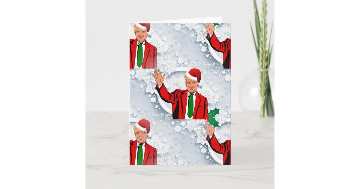 christmas santa donald trump holiday card | Zazzle