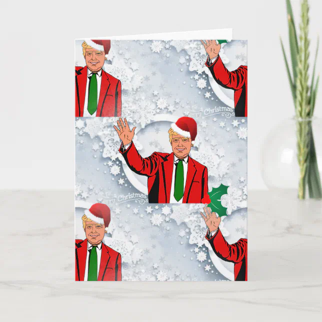 christmas santa donald trump holiday card | Zazzle