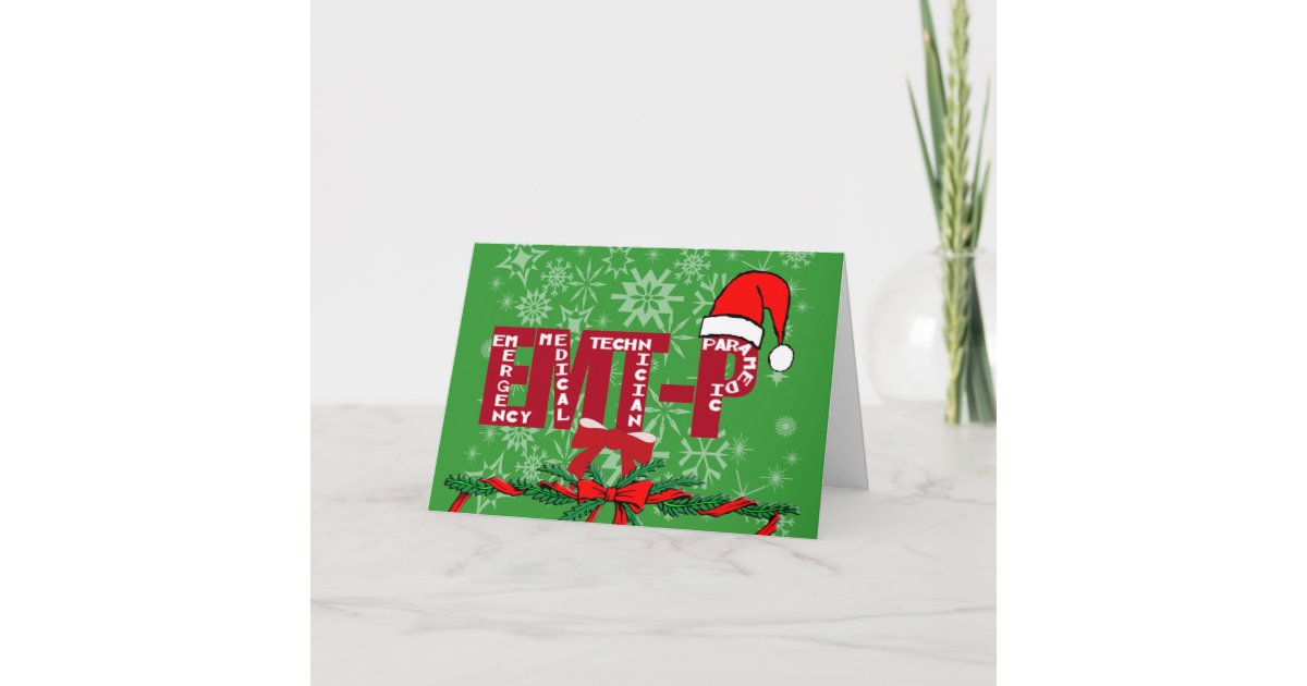 Christmas Santa EMT-P Paramedic Holiday Card | Zazzle
