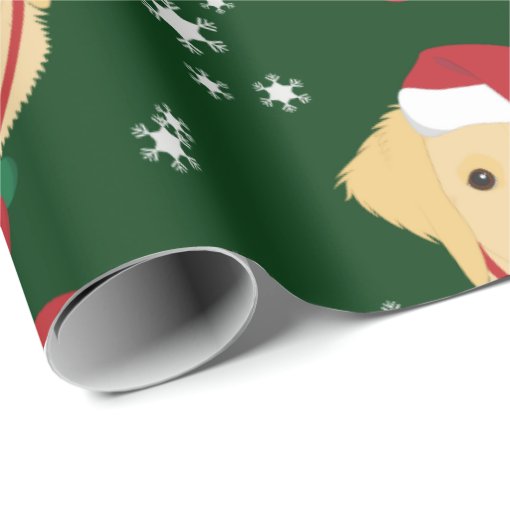 Christmas Santa Golden Retriever Dog Wrapping Paper | Zazzle