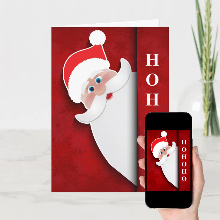Christmas Santa "HoHoHo" Holiday Card | Zazzle