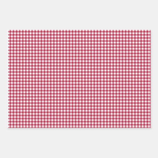 Christmas Santa, Ornaments & Red Gingham Check Wrapping Paper Sheets ...