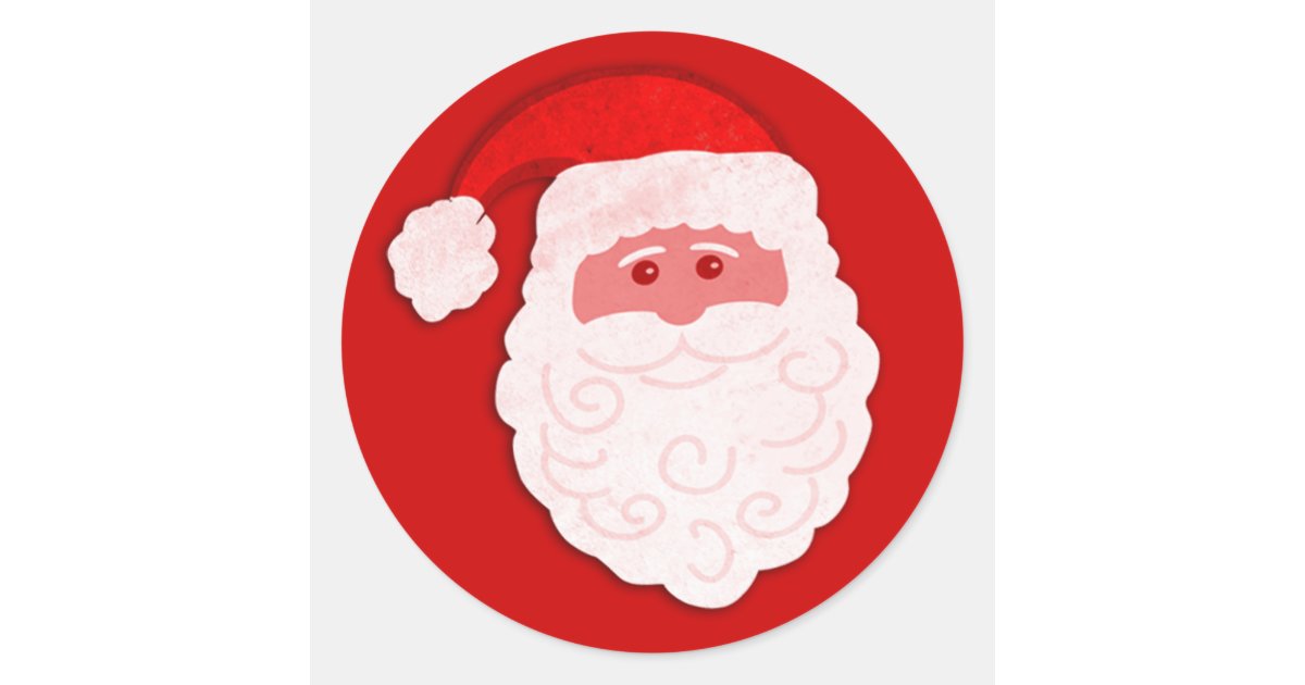 Christmas Santa red sticker | Zazzle