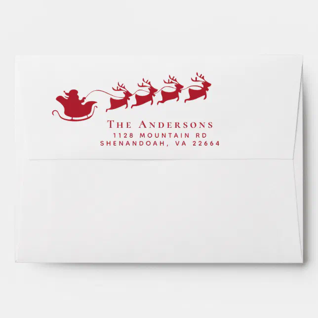 Christmas Santa Reindeer Envelope | Zazzle