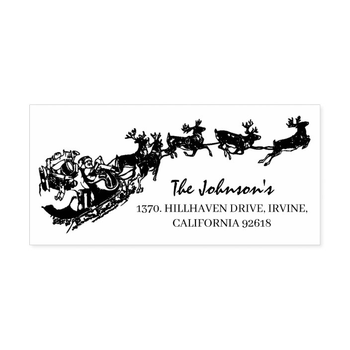 Christmas Santa Sleigh Self-inking Stamp | Zazzle.com