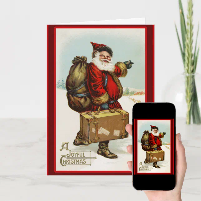 Christmas Santa Vintage Card | Zazzle