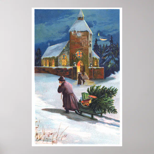 Christmas Scene Poster | Zazzle