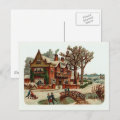 "Christmas Scene" Vintage Postcard | Zazzle