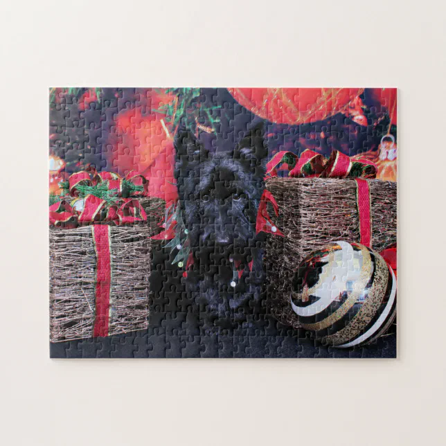 Christmas - Scottie - Paisley Jigsaw Puzzle | Zazzle