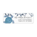 Christmas Sea Turtle Beach Blue Lights Script Label | Zazzle
