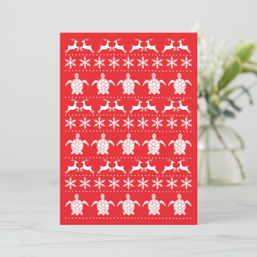 Christmas Sea Turtles Cute Festive Jumper Design Holiday Card | Zazzle
