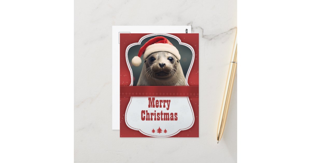 Christmas Seal Postcard | Zazzle