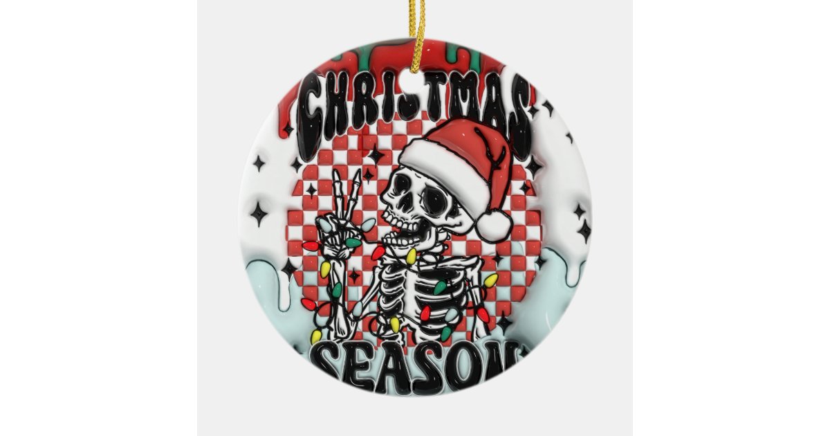 Christmas Season Skeleton Ornament | Zazzle