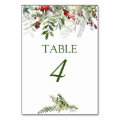 Christmas Season Winter Wedding Table Number | Zazzle