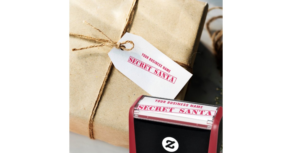 Christmas Secret Santa Business Self Inking Stamp | Zazzle