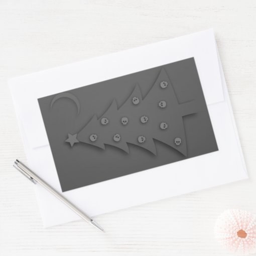 Christmas Shadow Tree Rectangular Sticker | Zazzle