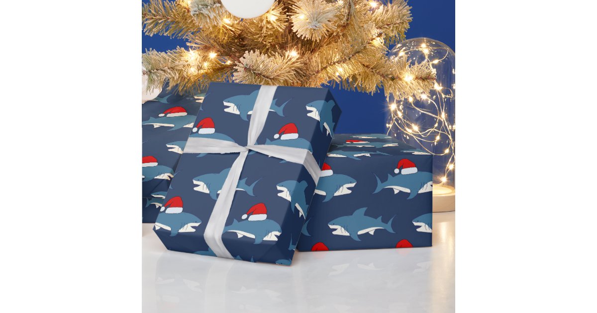 Christmas Shark Wrapping Paper | Zazzle
