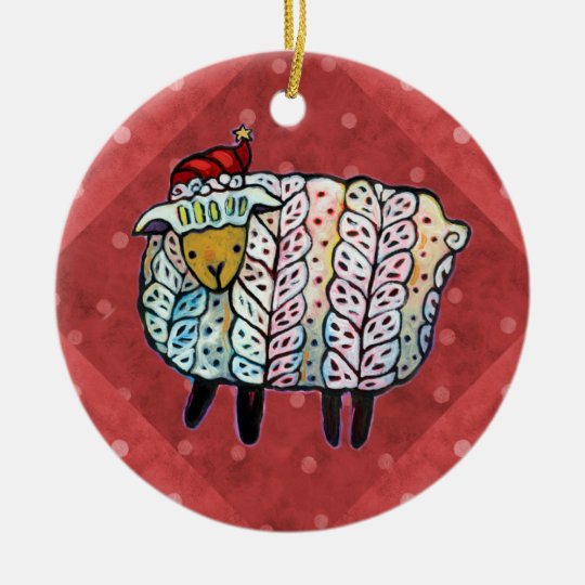 Christmas Sheep Tree Ornament | Zazzle.com