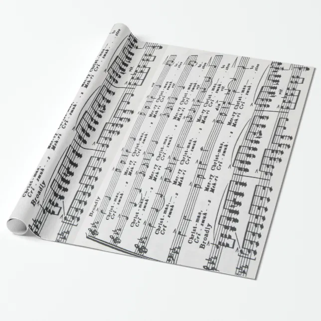 Christmas Sheet Music Merry Christmas Wrapping Paper | Zazzle