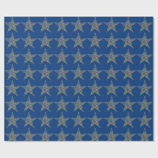 Christmas Shiny Stars Wrapping Paper | Zazzle