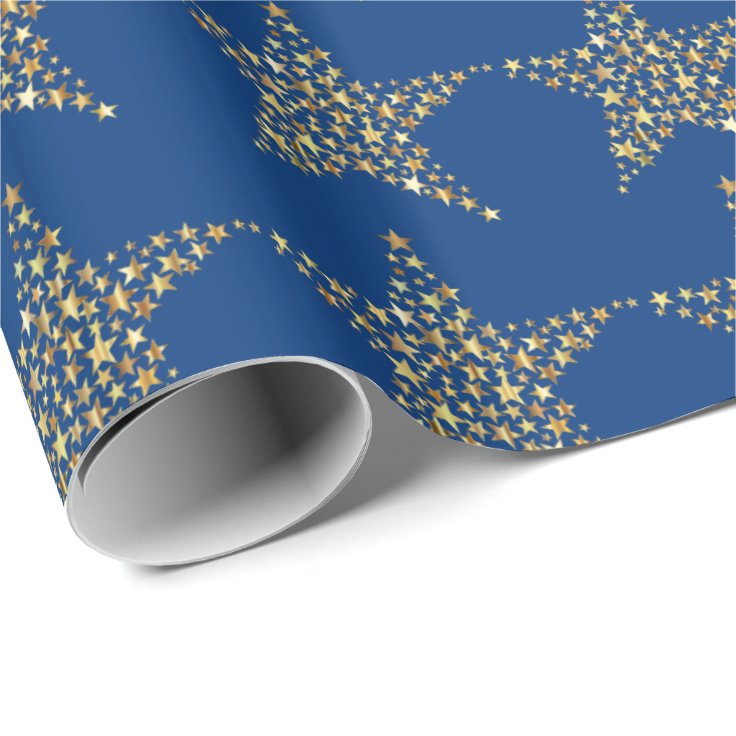 Christmas Shiny Stars Wrapping Paper | Zazzle