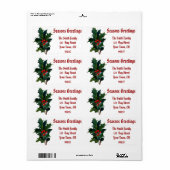 Christmas Shipping Label customizable holly | Zazzle