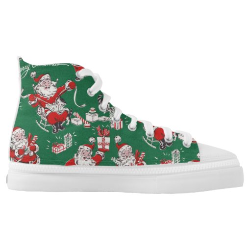 Christmas Shoes with Retro Vintage Images Santa | Zazzle
