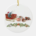 Christmas Shrimp Hermit Crab Crustaceancore Sled Ceramic Ornament | Zazzle
