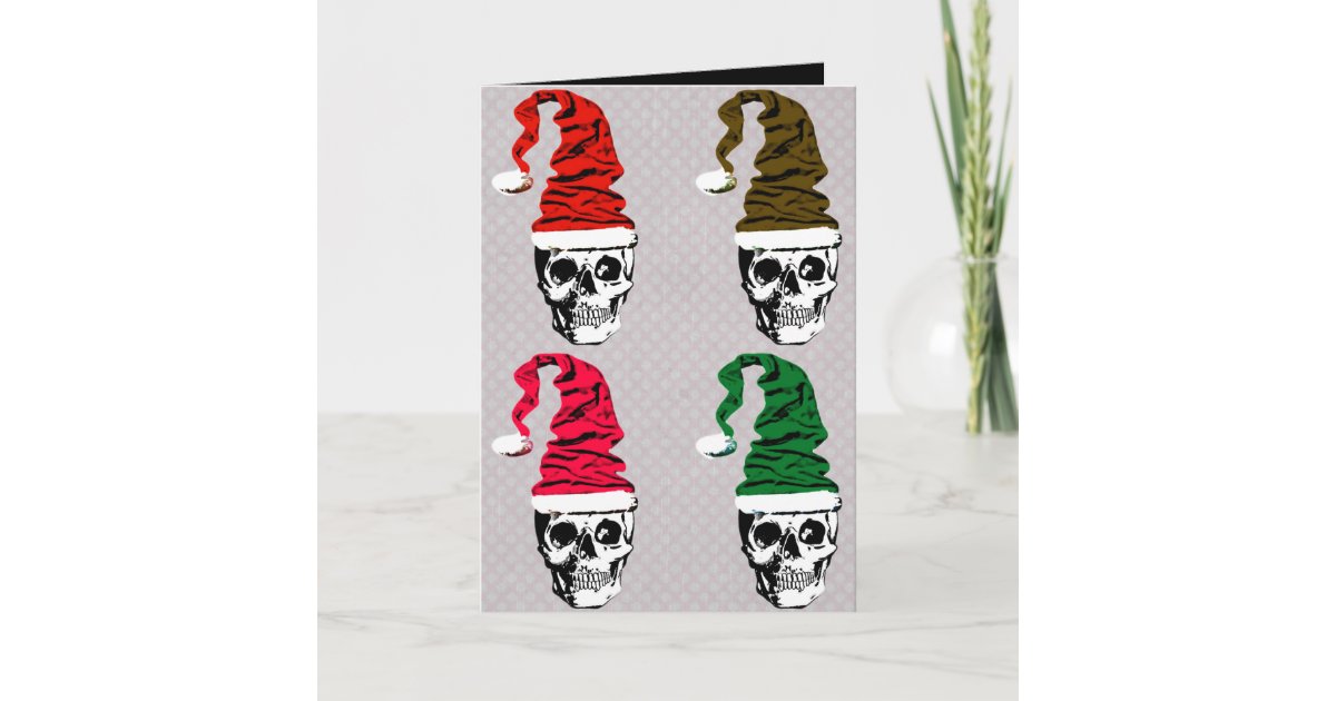 Christmas Skull Custom Card | Zazzle
