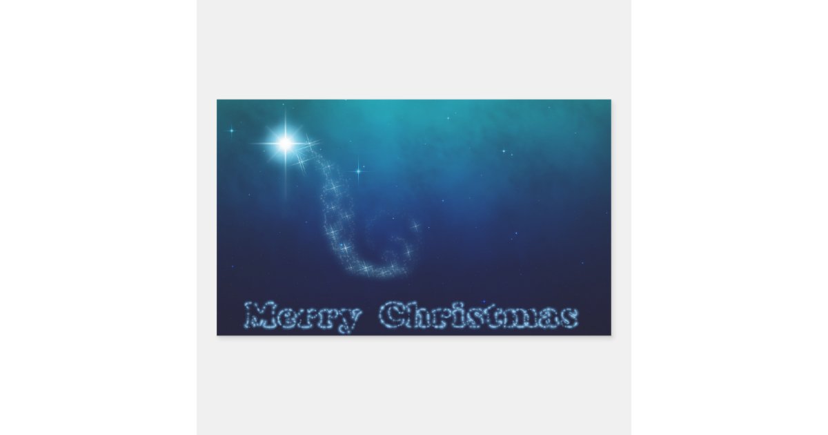 Christmas Sky Star of Bethlehem Rectangular Sticker | Zazzle