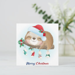 Christmas Sloth Holiday Card | Zazzle