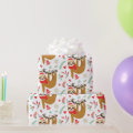 Christmas Sloth Pattern Wrapping Paper | Zazzle