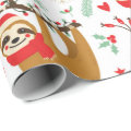 Christmas Sloth Pattern Wrapping Paper | Zazzle