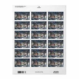 Christmas snow background address label | Zazzle