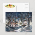 Christmas snow background holiday post card | Zazzle