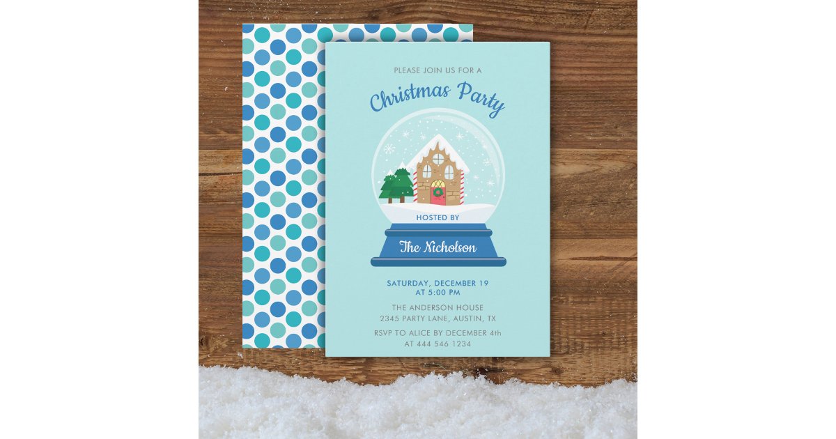 CHRISTMAS SNOW GLOBE INVITATION | Zazzle