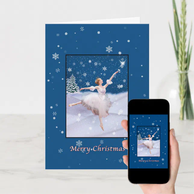 Christmas, Snow Queen Ballerina Dancing, Card | Zazzle