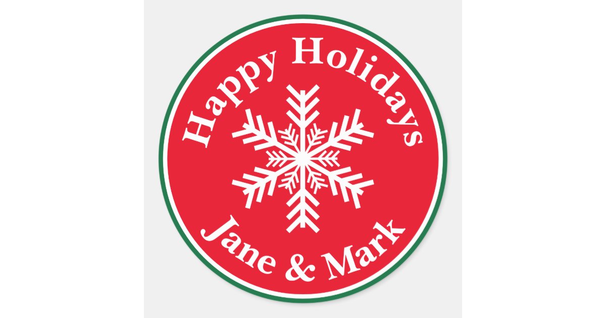 Christmas Snowflake Classic Round Sticker | Zazzle