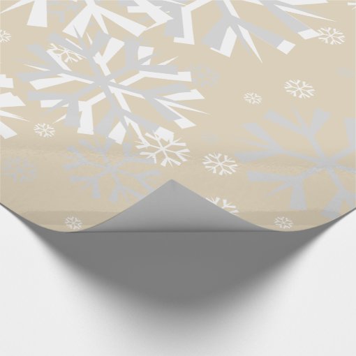 Christmas Snowflake Wrapping Paper-Beige Wrapping Paper | Zazzle