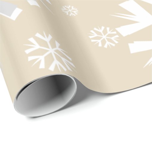 Christmas Snowflake Wrapping Paper-Beige Wrapping Paper | Zazzle