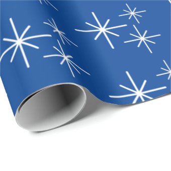 Christmas Snowflakes Blue wrapping paper | Zazzle