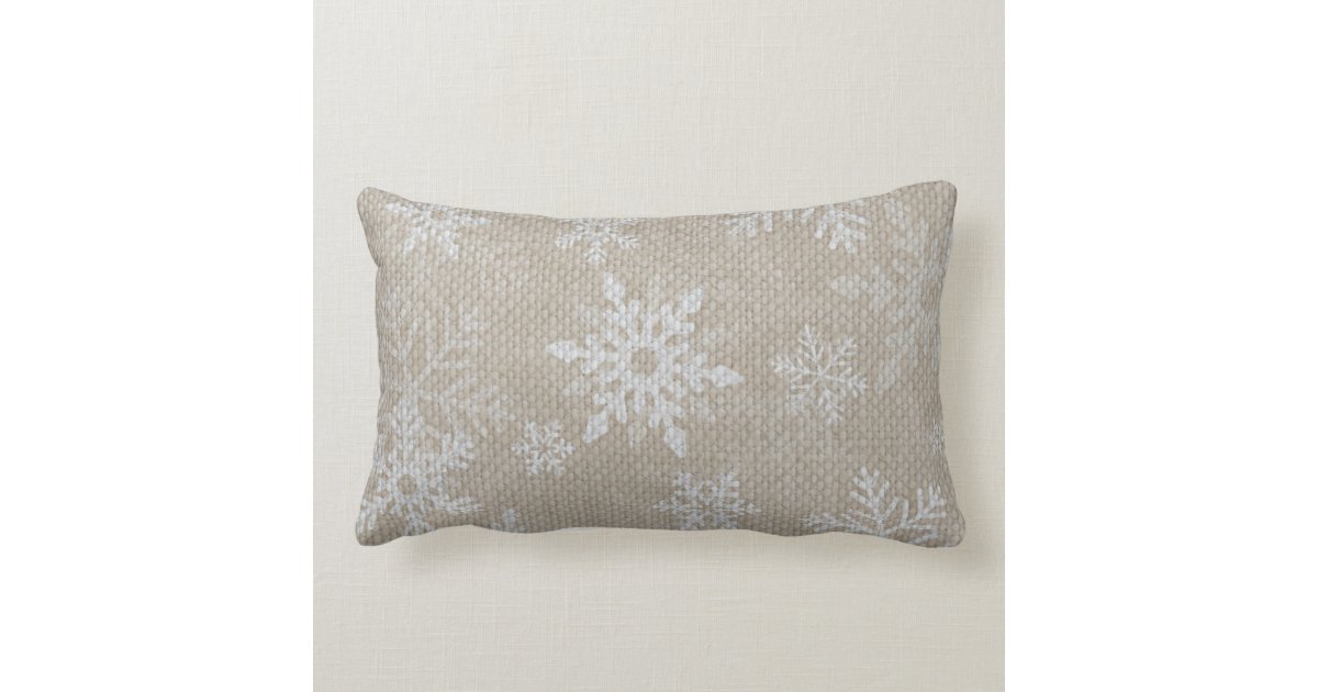 Christmas Snowflakes Burlap Pillow | Zazzle.com