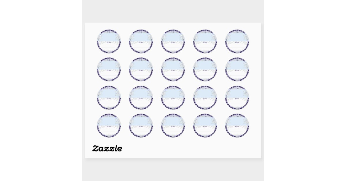 Christmas snowflakes classic round sticker | Zazzle