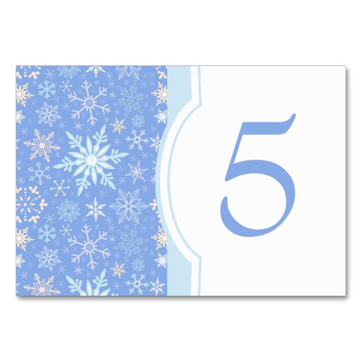 Christmas Snowflakes Dinner Party Table Number | Zazzle