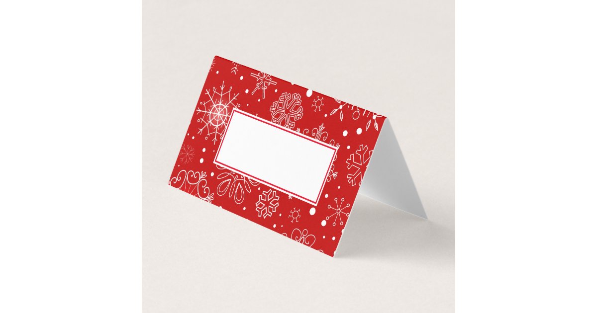 Christmas Snowflakes Name Place Card | Zazzle.com