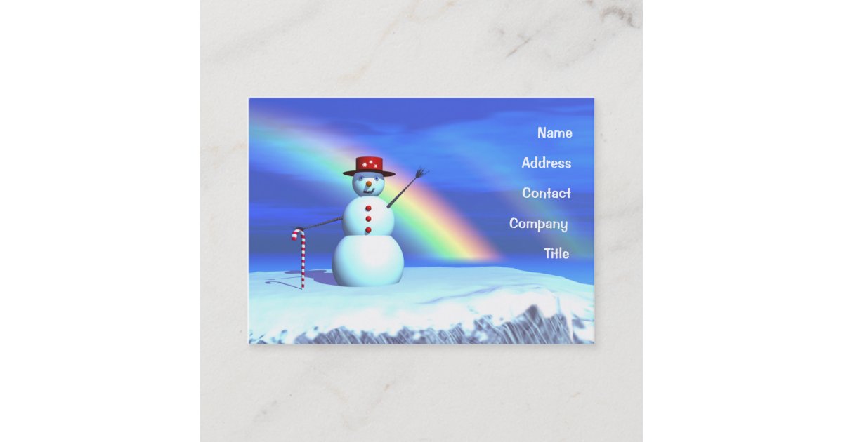 Christmas Snowman Business Card | Zazzle