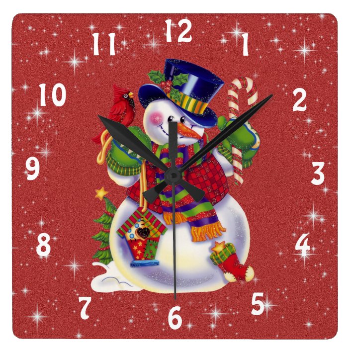 Christmas Snowman clock | Zazzle.com