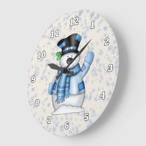Christmas Snowman clock | Zazzle